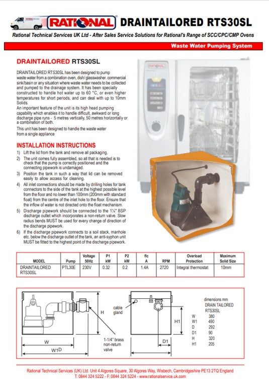 Pump Technology Combi Oven Drain Pumps – R-Tec Services Works Shop